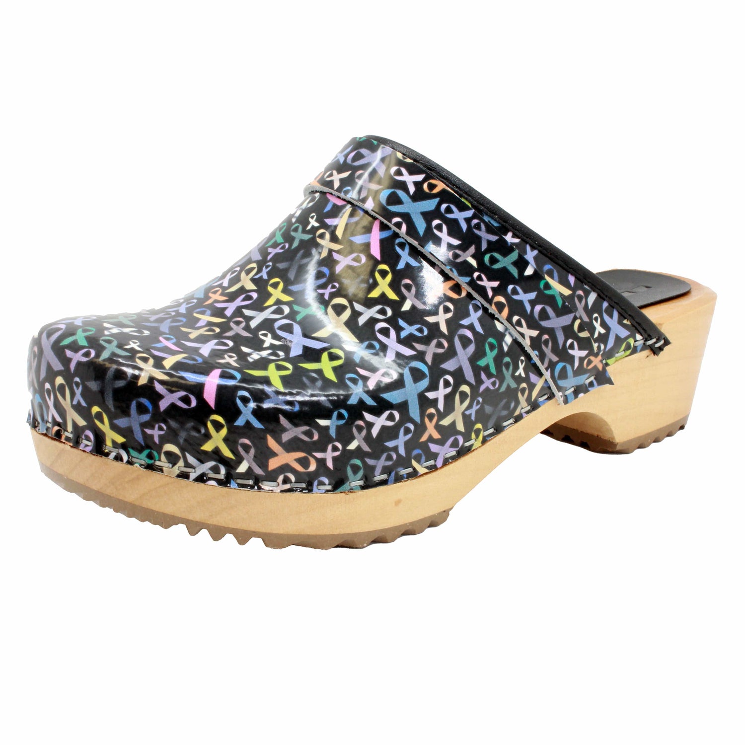 Maja Wood Hope Ribbons Printed Leather Clogs – BJORK Swedish Comfort