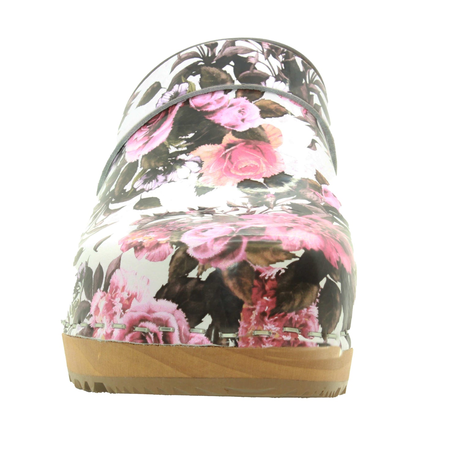 Maja Open Back Pink Roses Leather Clogs – BJORK Swedish Comfort