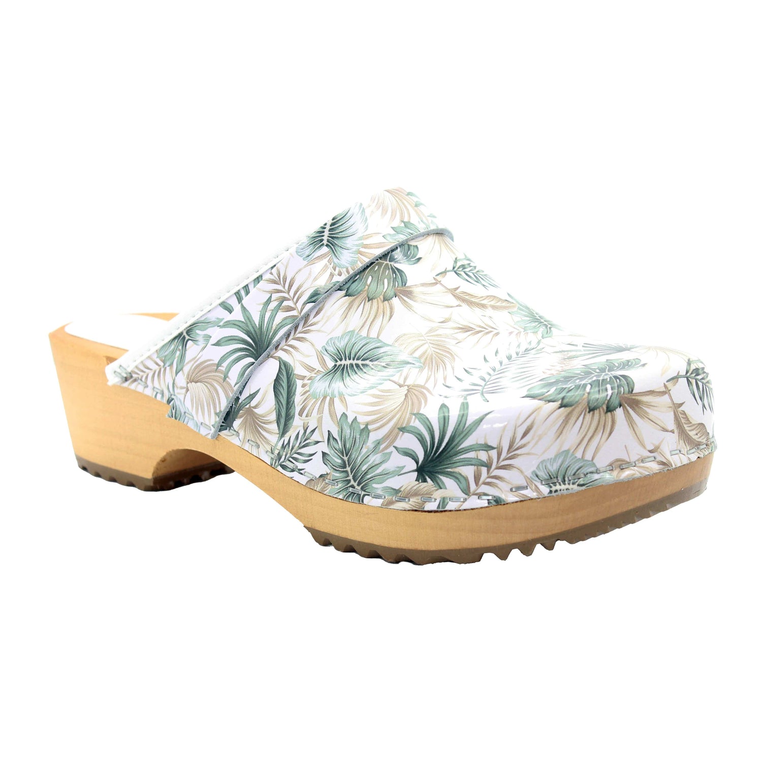Maja Open Back Tropical Leather Clogs – BJORK Swedish Comfort