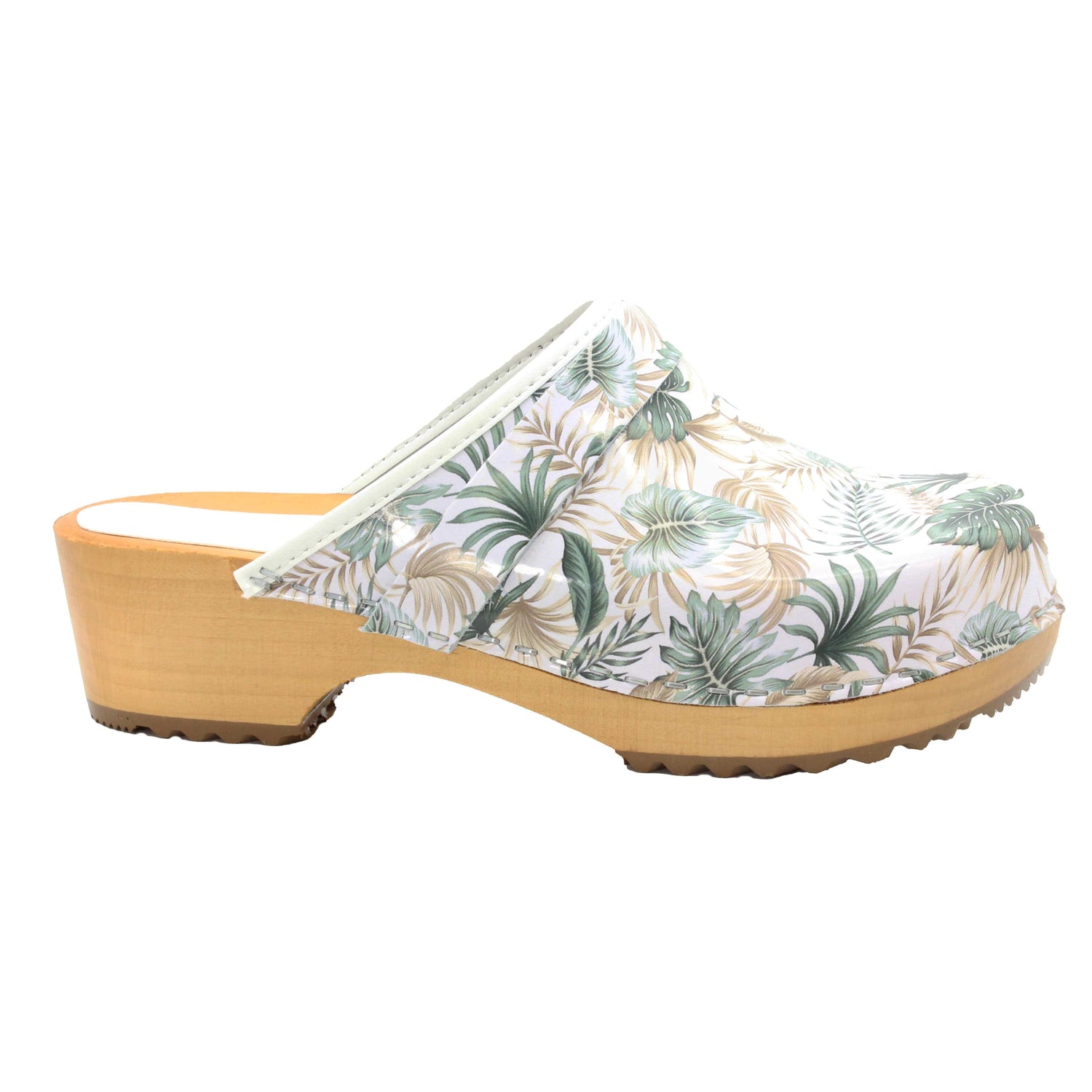 Maja Open Back Tropical Leather Clogs – BJORK Swedish Comfort
