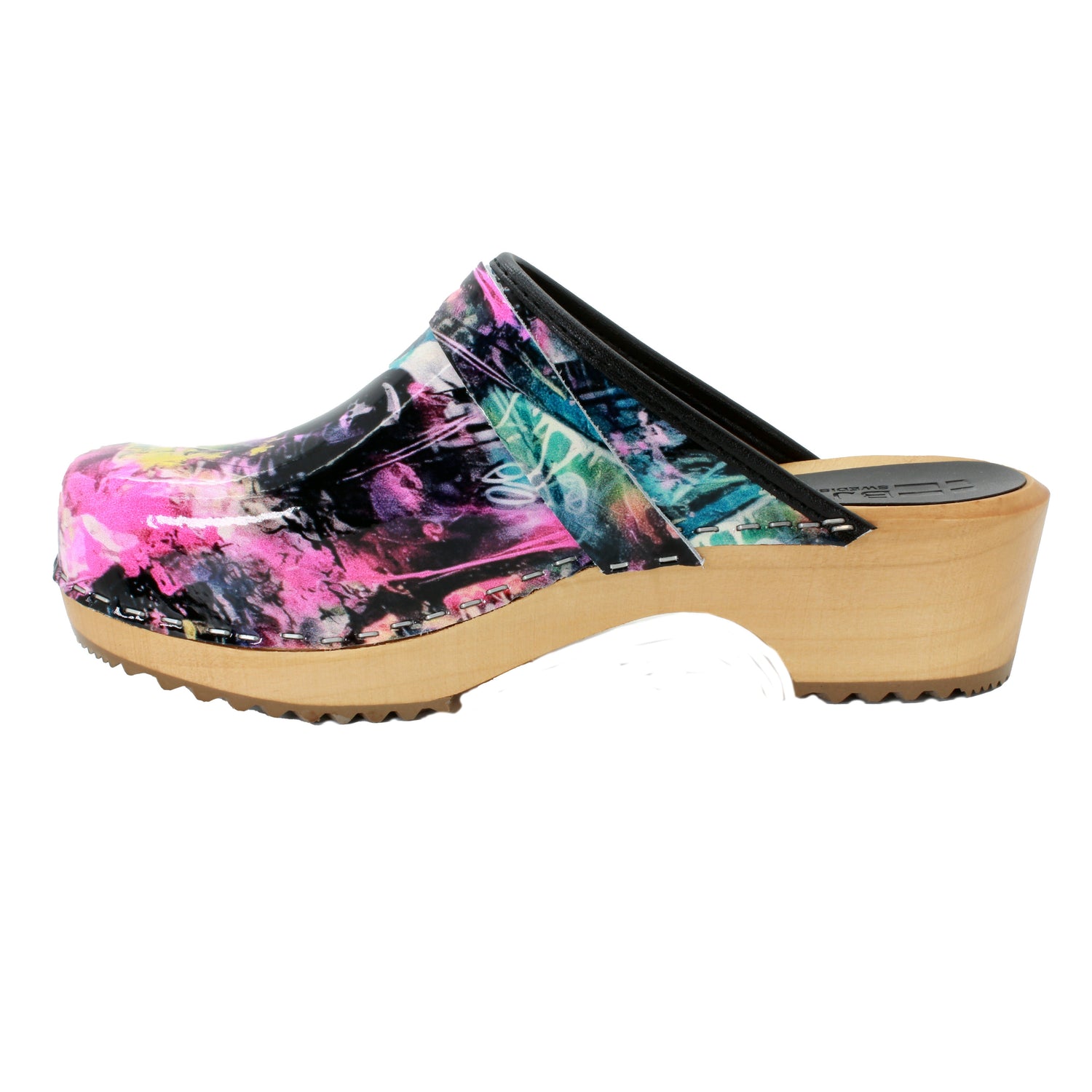 Maja Wood Graffiti II Leather Clogs – BJORK Swedish Comfort