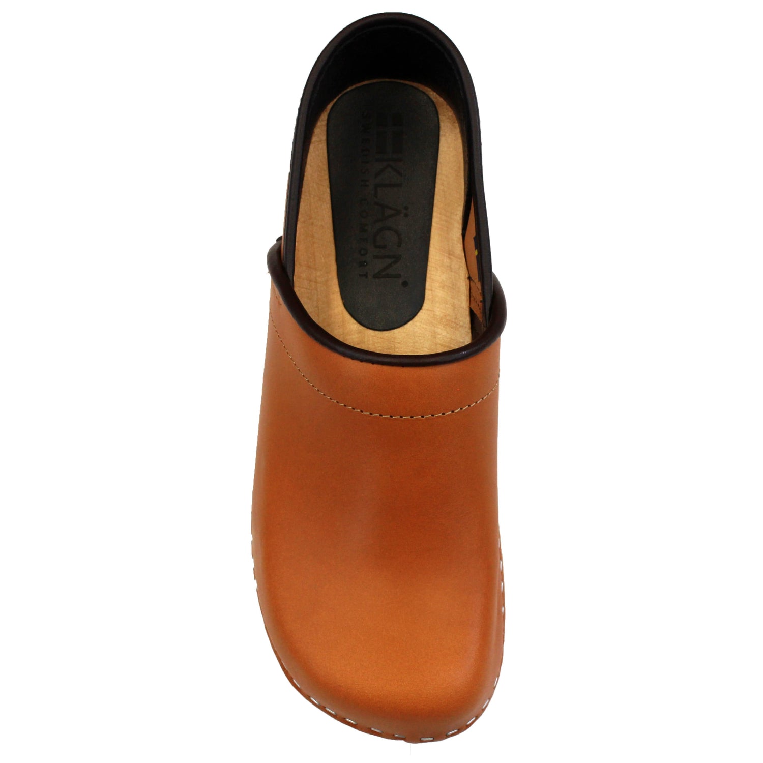 Tindra Wood Closed Back Grip Caramel Veg Tan Leather Clogs – BJORK ...