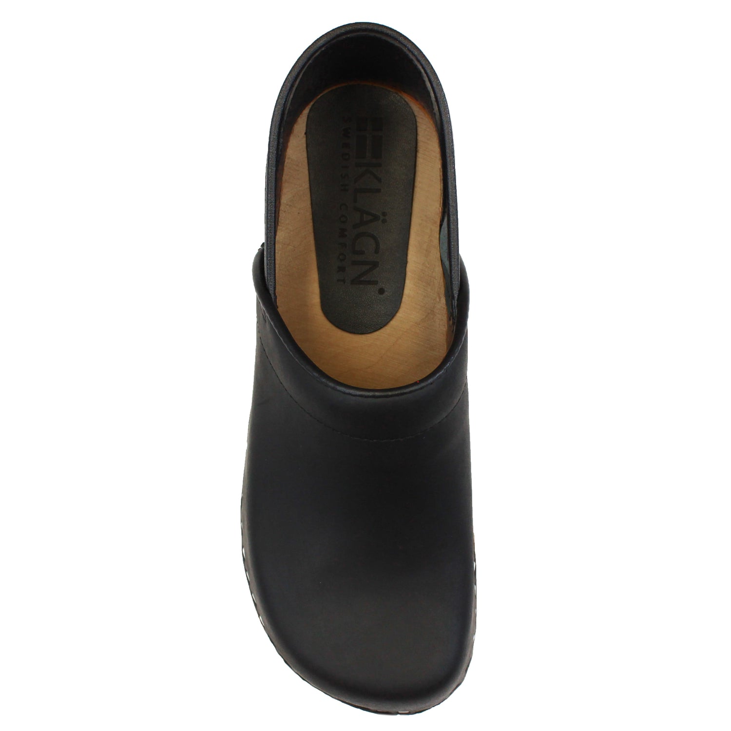 Tindra Wood Closed Back Grip Black Leather Clogs – BJORK Swedish Comfort