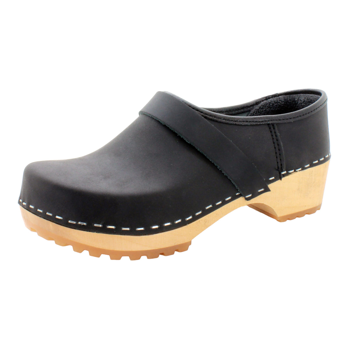Tilda Wood Classic Closed Back Leather Clogs – BJORK Swedish Comfort