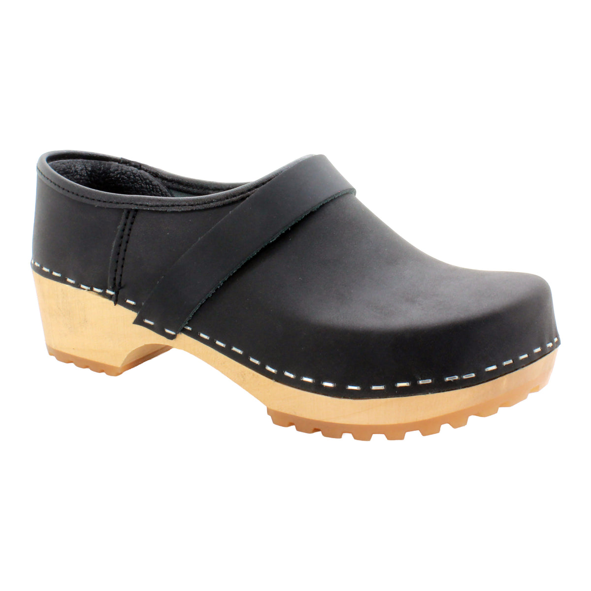 Tilda Wood Classic Closed Back Leather Clogs – BJORK Swedish Comfort