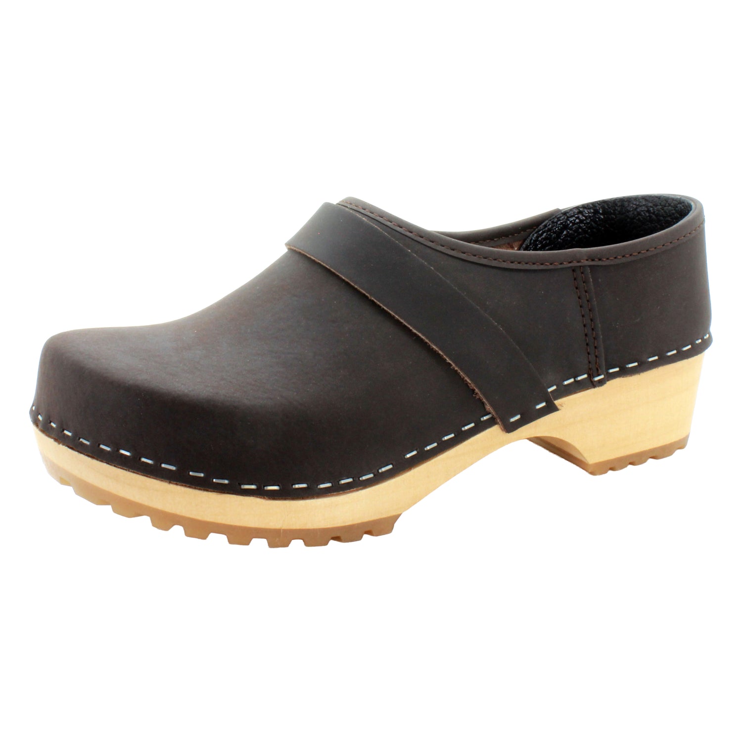 Tilda Wood Classic Closed Back Leather Clogs – BJORK Swedish Comfort