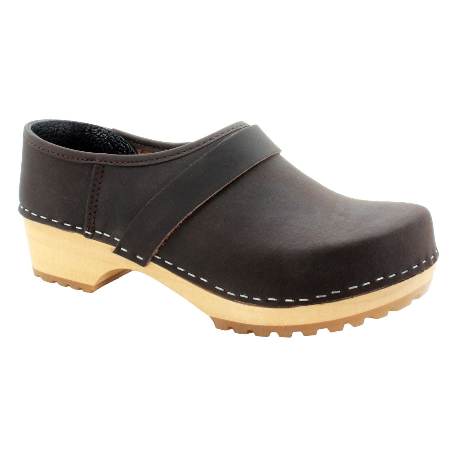 Tilda Wood Classic Closed Back Leather Clogs – BJORK Swedish Comfort