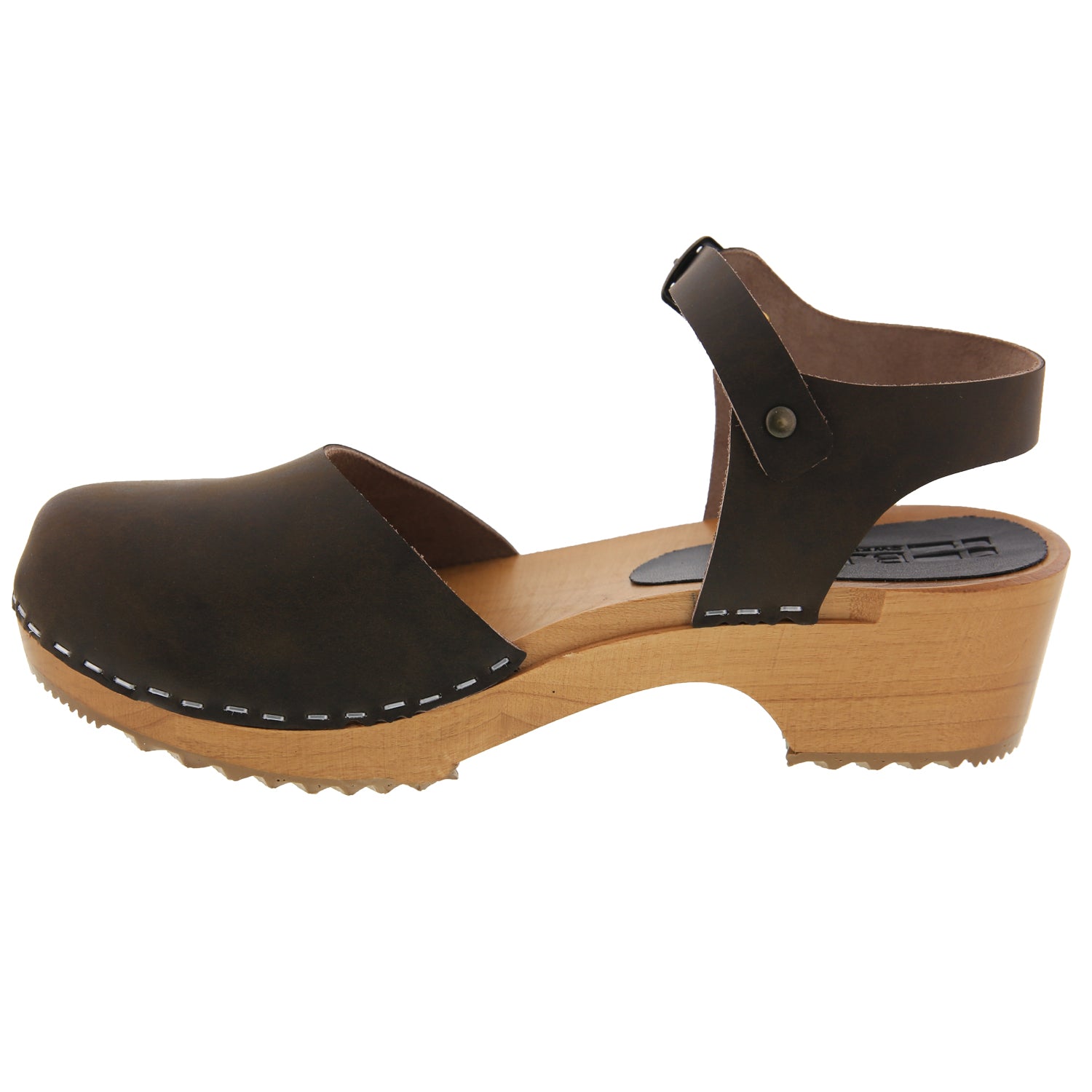 ALMA Swedish Wood Clog Brown Leather Sandals – BJORK Swedish Comfort