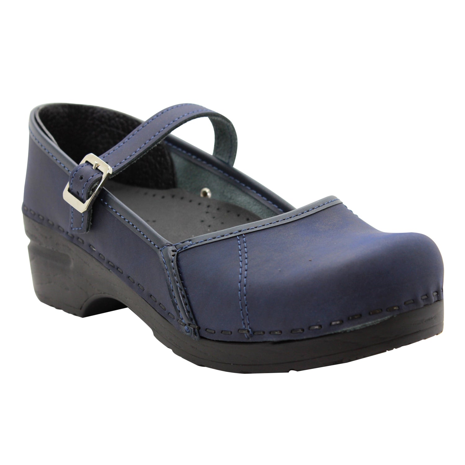 MARCELLA Mary Jane Navy Oiled Leather Clogs – BJORK Swedish Comfort