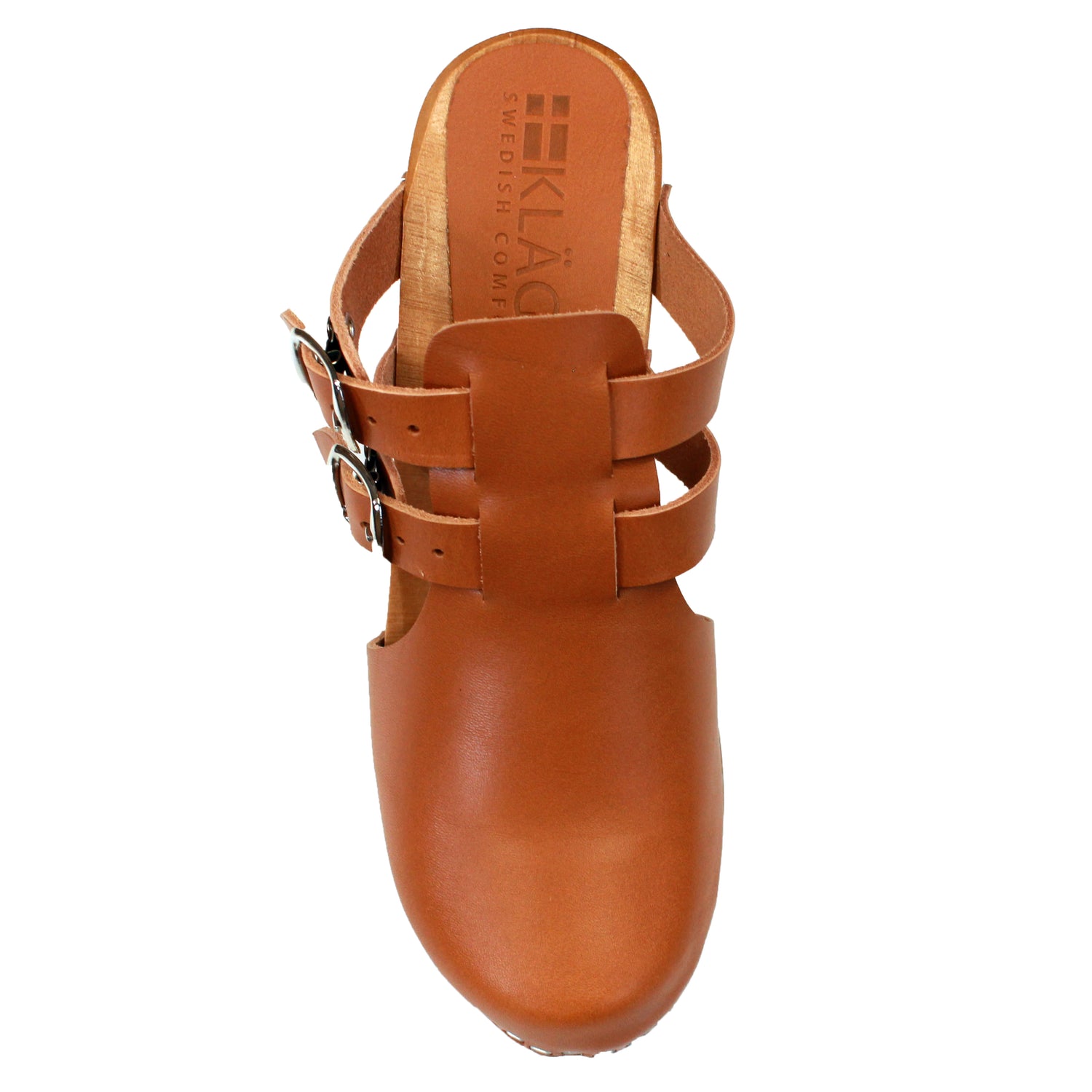 Brigetta Mid-heel Fashion Leather Wooden Clogs – BJORK Swedish Comfort