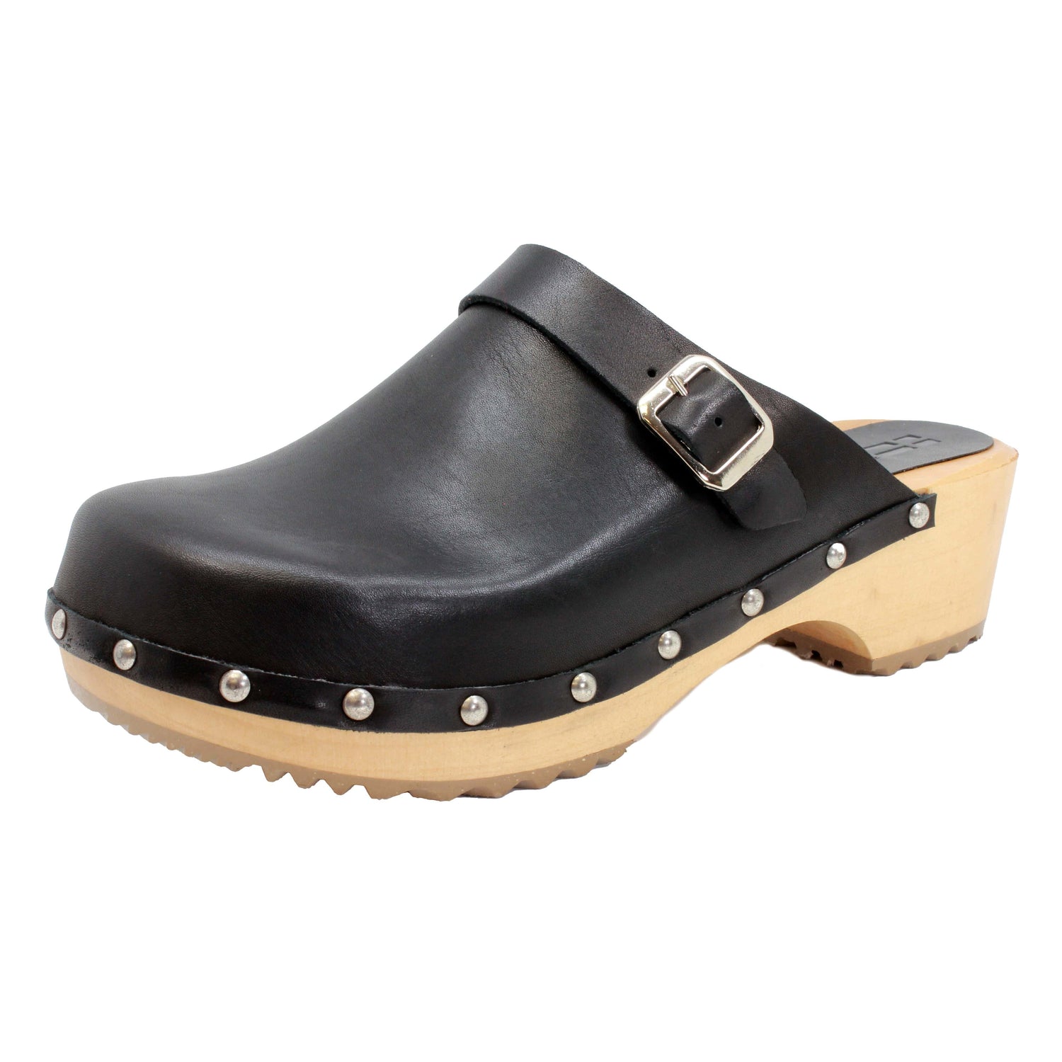 Anna Wood Open Back Full Grain Natural Leather Clogs – BJORK Swedish ...