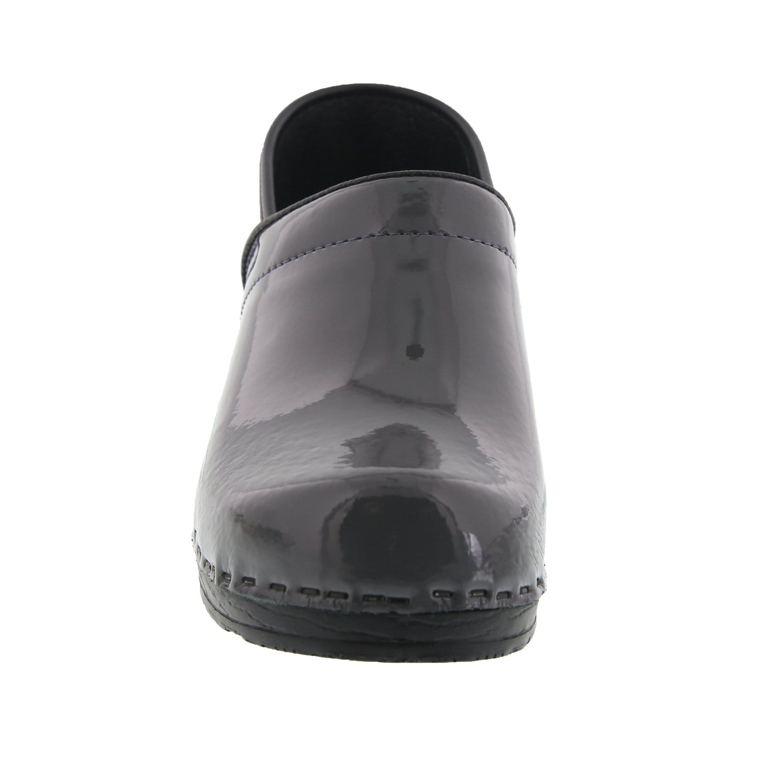 Professional Grey Patent Leather Clogs – BJORK Swedish Comfort