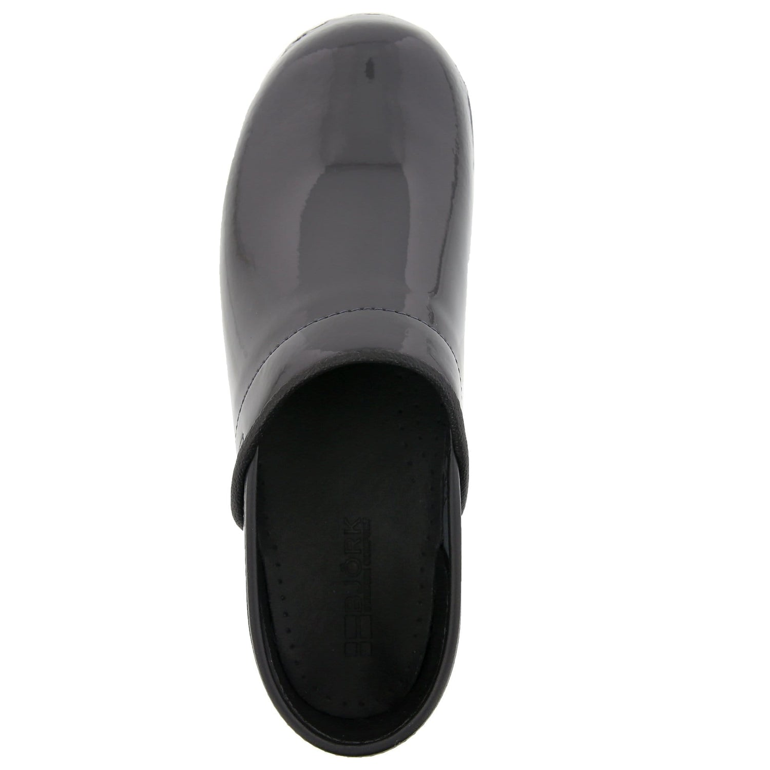 Professional Grey Patent Leather Clogs – BJORK Swedish Comfort