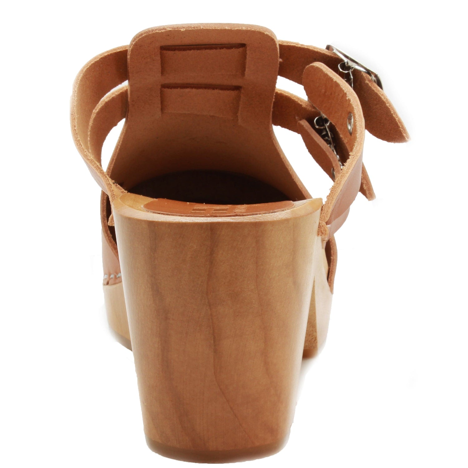 Brigetta Mid-heel Fashion Leather Wooden Clogs – BJORK Swedish Comfort