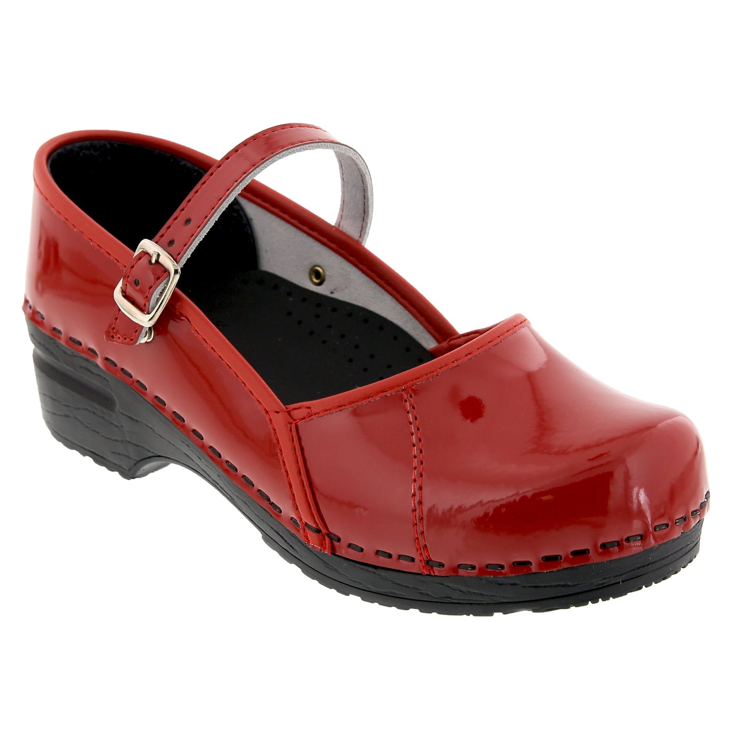 MARCELLA Mary Jane Red Patent Leather Clogs – BJORK Swedish Comfort