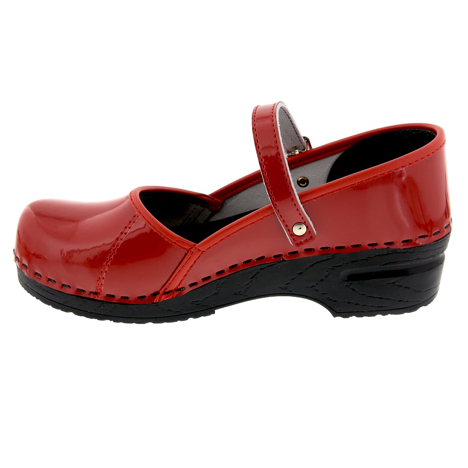 MARCELLA Mary Jane Red Patent Leather Clogs – BJORK Swedish Comfort
