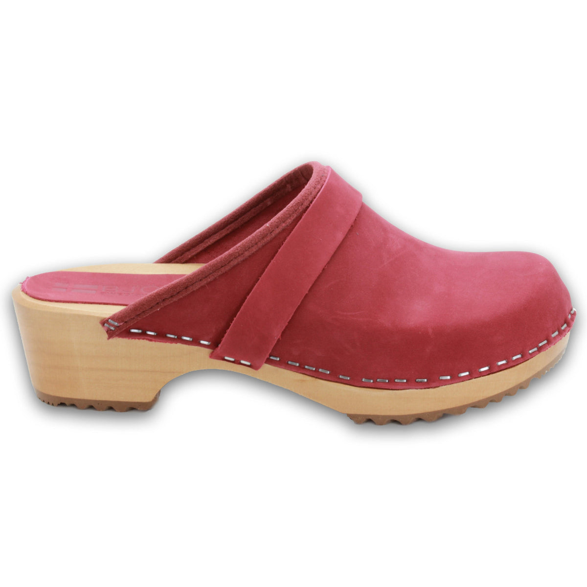 Maja Wood Open Back in Berry Nubuck Leather – BJORK Swedish Comfort